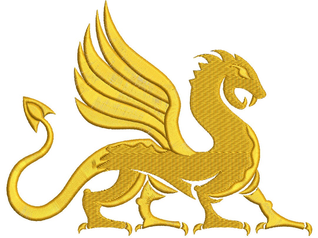 A Golden Dragon Machine Embroidery Design, This is Not a Real Product ...