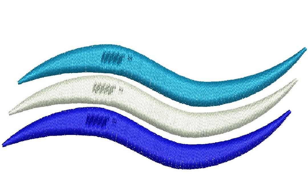 White and Blue Waves Machine Embroidery Design, This is Not a Real ...