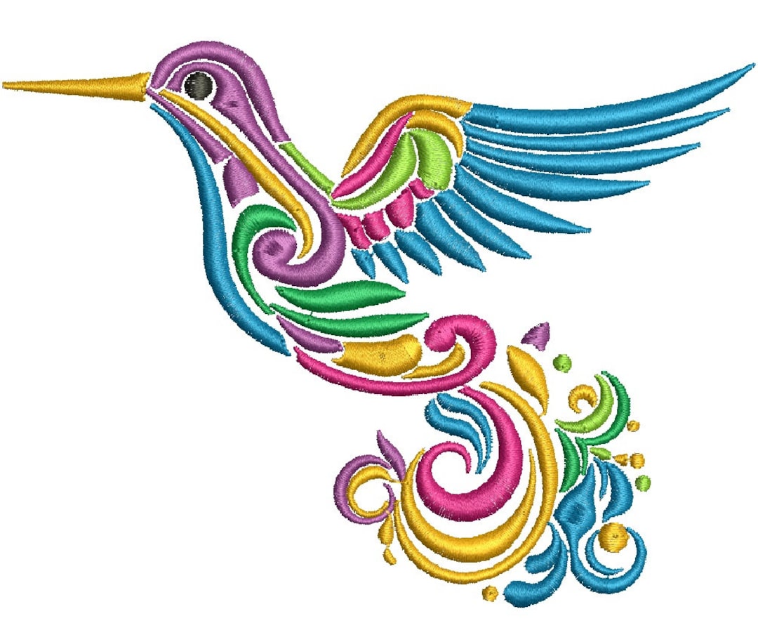 Hummingbird Machine Embroidery Design, This is Not a Real Product ...