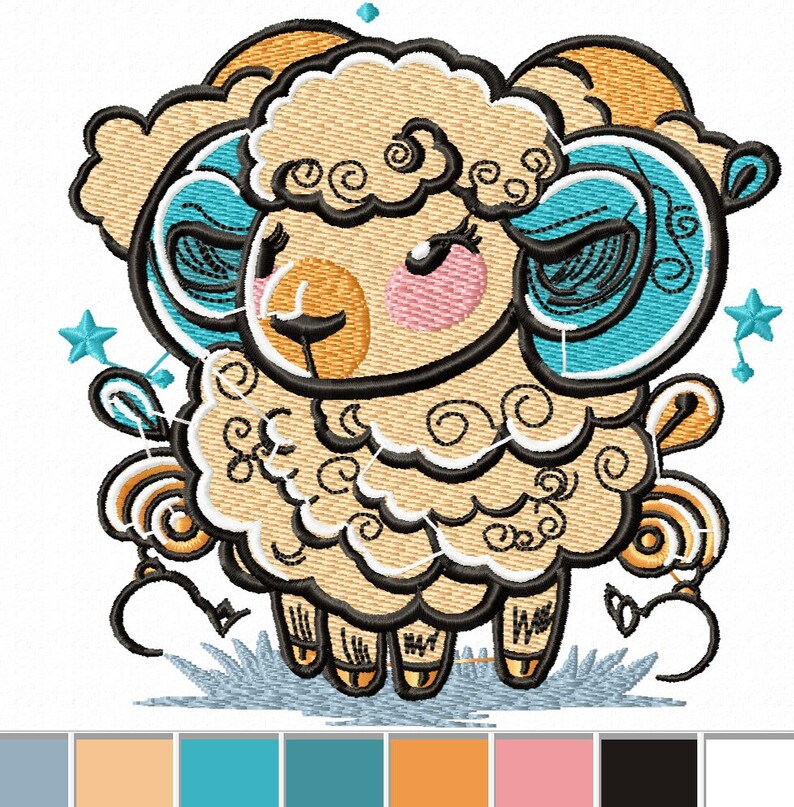 Ram Sheep Machine Embroidery Design This is Not a Real - Etsy