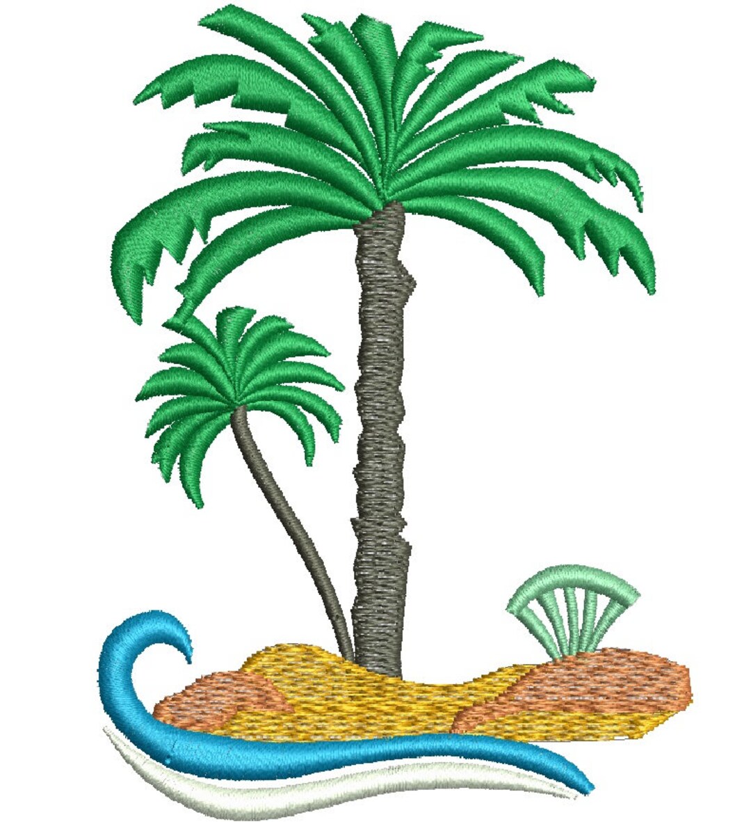 Palm Trees and Island Machine Embroidery Design, This is Not a Real ...