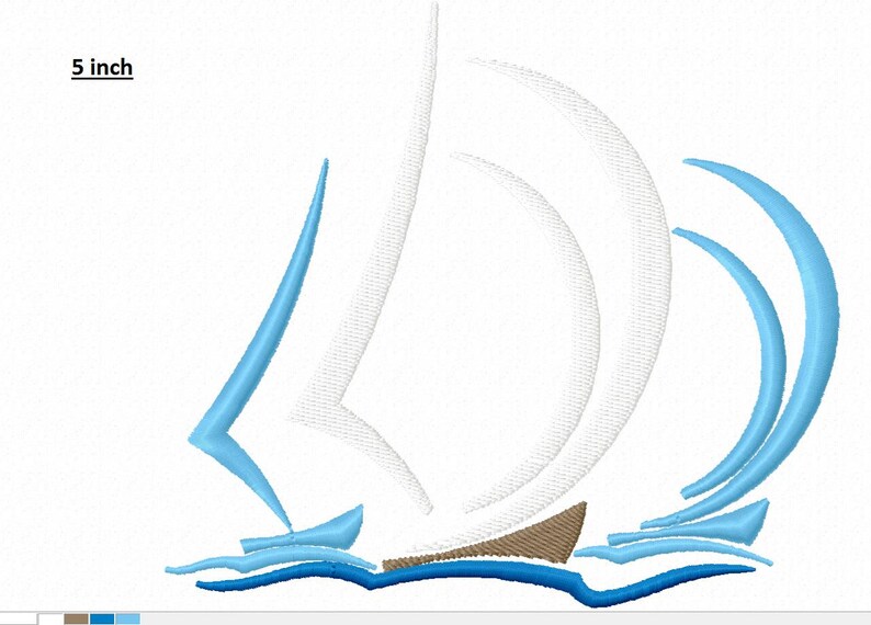 Ship Sailboat Machine Embroidery Design, This is Not a Real Product ...