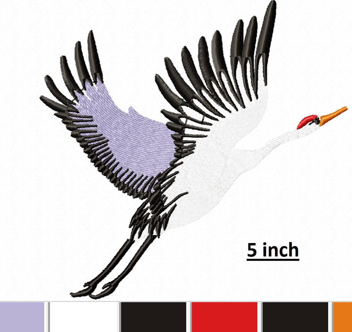 Flying Crane Machine Embroidery Design, This is Not a Real Product ...