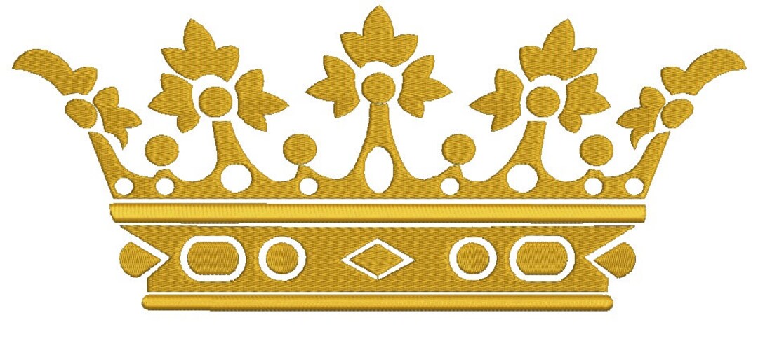 Crown Golden Machine Embroidery Design, This is Not a Real Product ...