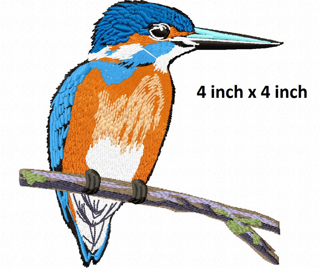 Kingfisher. Large Machine Embroidery Design, Instant Download - Etsy