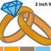 Two Rings , Wedding Rings Machine Embroidery Design, This is Not a Real ...