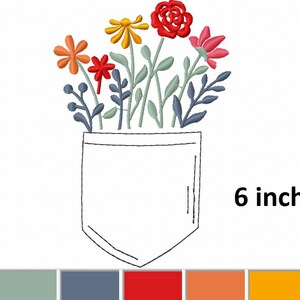 Wildflower Bouquet Pocket Machine Embroidery Design, This is Not a Real ...