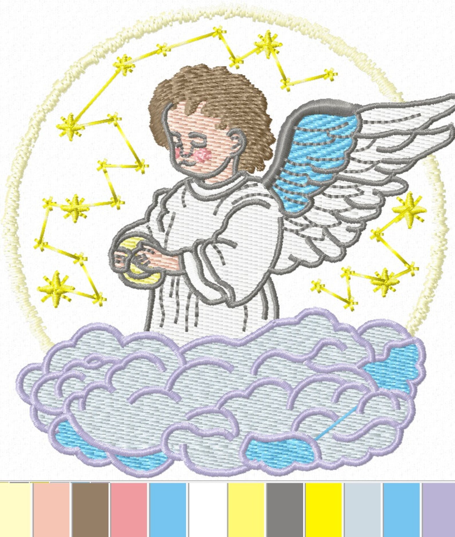 Angel With Wings Machine Embroidery Design This is Not a Real - Etsy