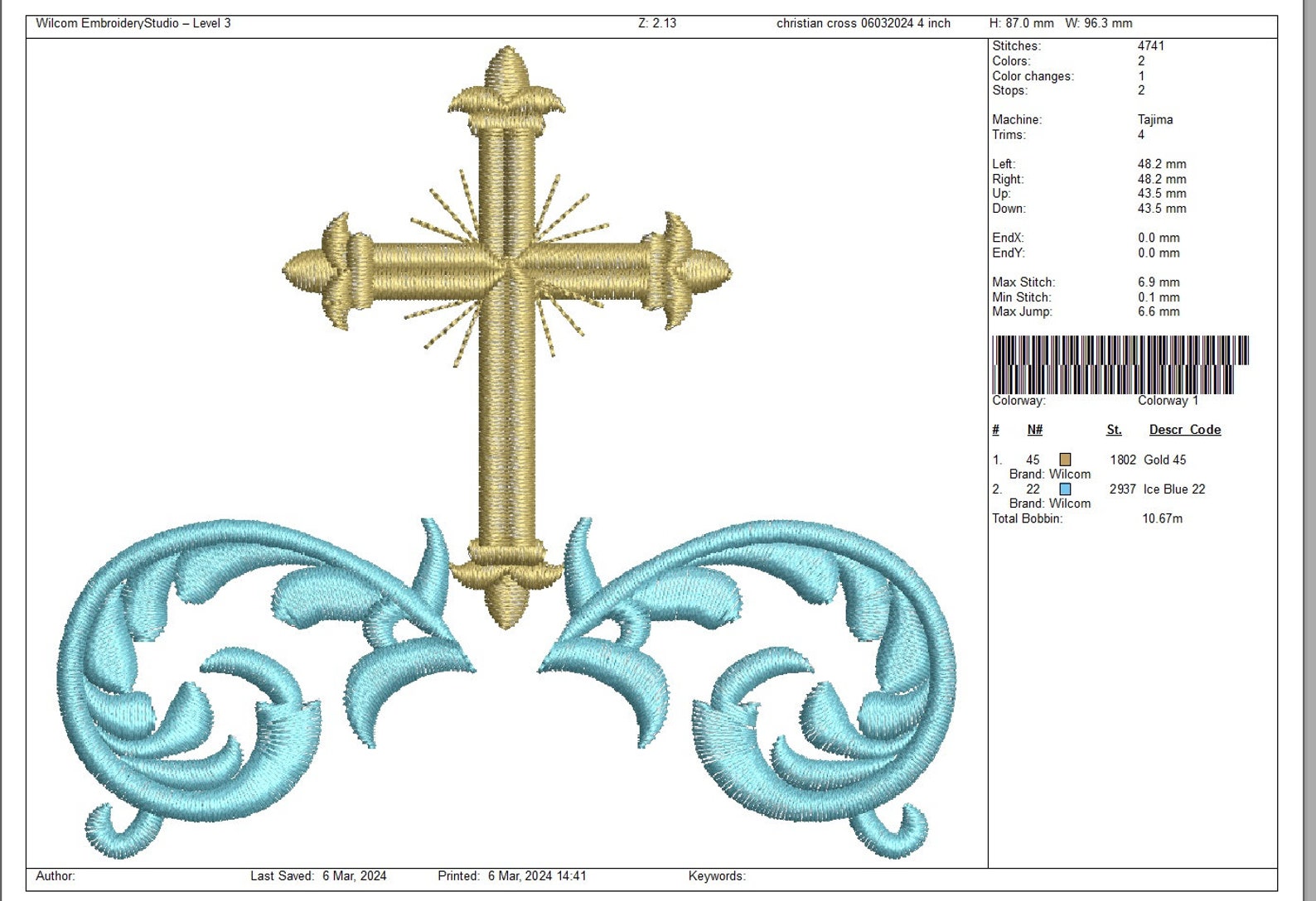 Christian Cross and Pattern Machine Embroidery Design, This is Not a ...