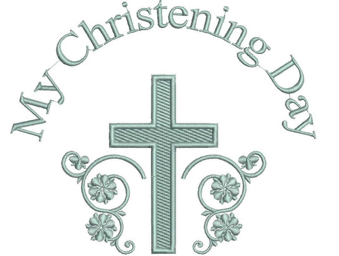 My Christening Day Baptismal Cross Machine Embroidery Design, This is ...
