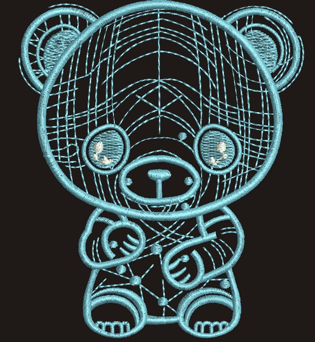 Bear Kawaii Style Machine Embroidery Design, This is Not a Real Product ...