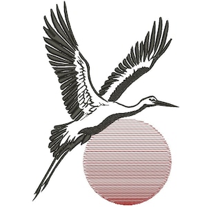 Crane Machine Embroidery Design, This is Not a Real Product, These Are ...