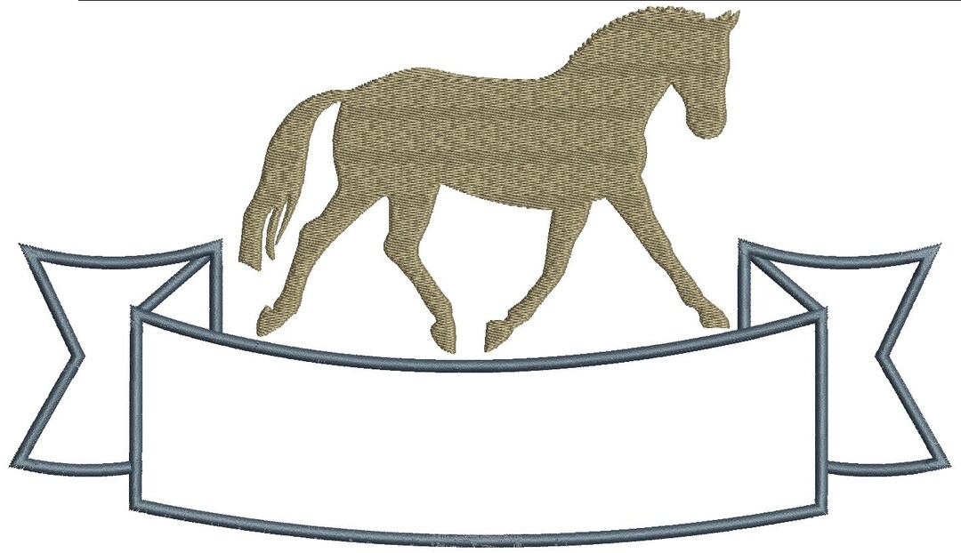 Horse and Banner for Name or Logo Machine Embroidery Design, This is ...