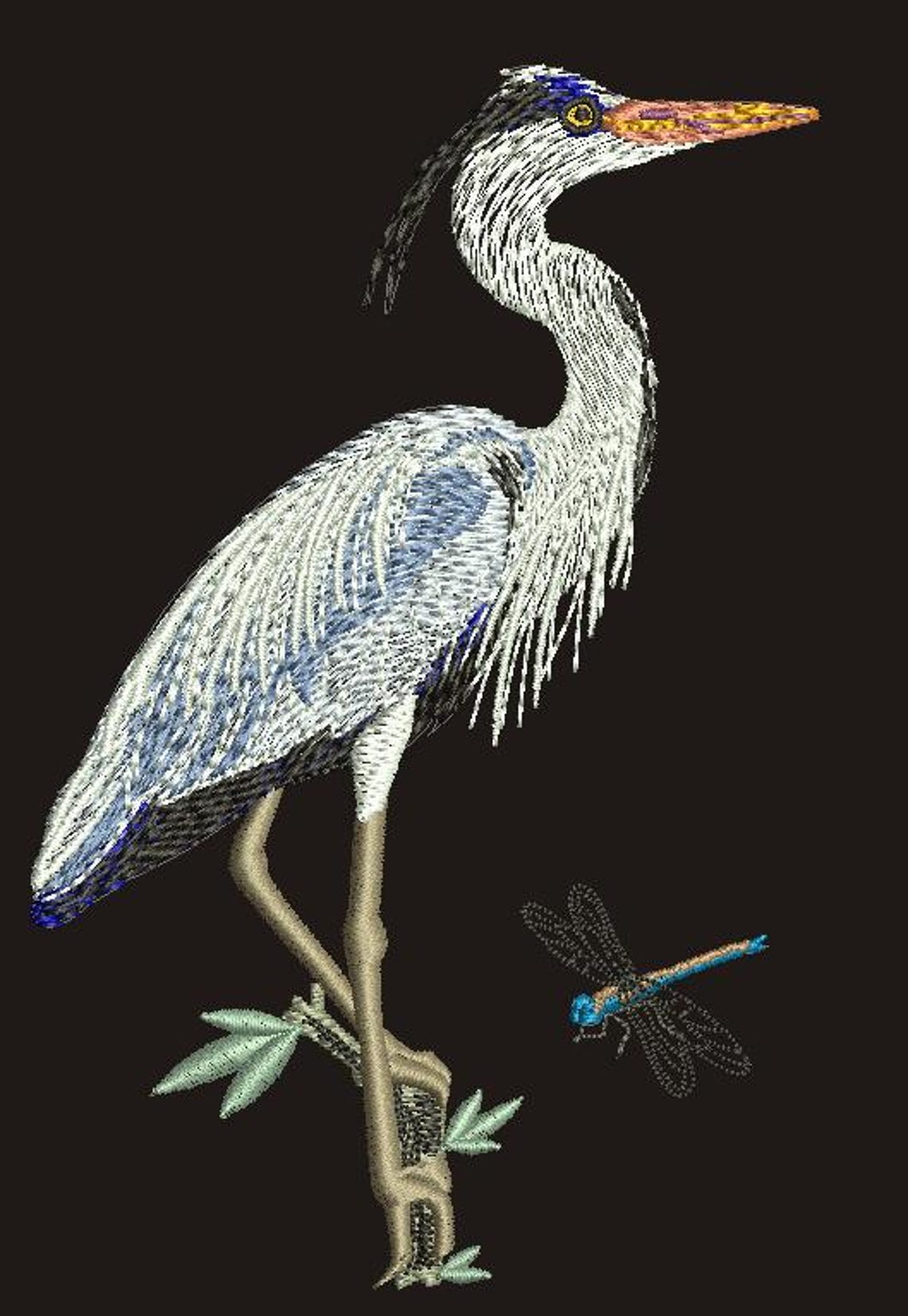 White Heron Machine Embroidery Design, This is Not a Real Product ...