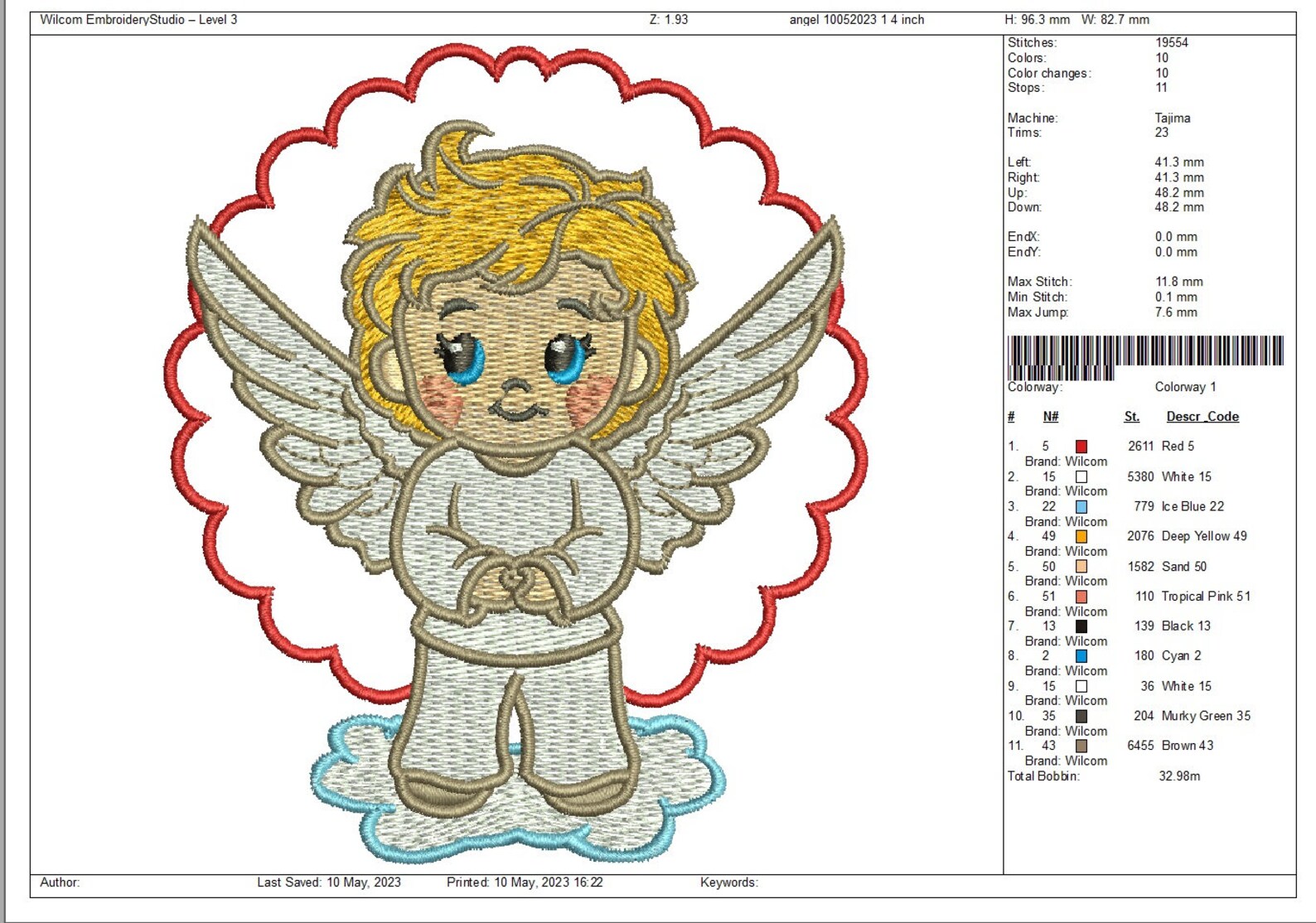 Angel With Wings Machine Embroidery Design This is Not a Real - Etsy