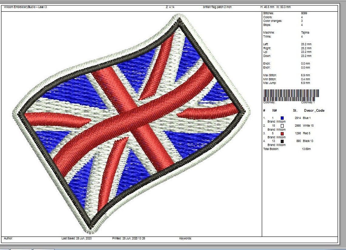 British Flag Patch, Machine Embroidery Design (digital Files) - Etsy