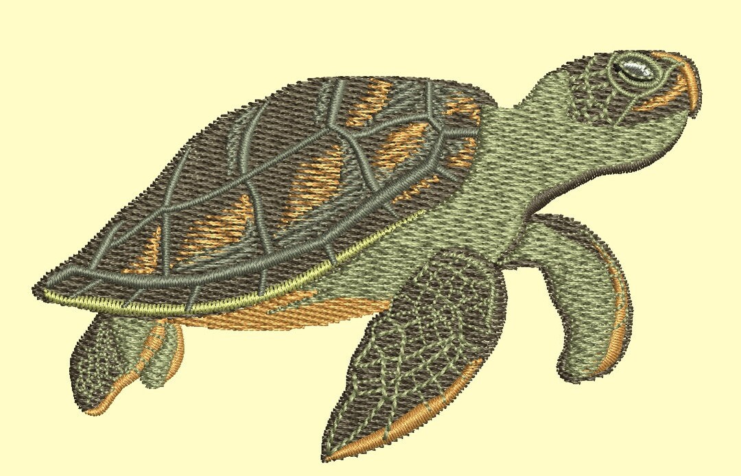 Green Sea Turtle Machine Embroidery Design, This is Not a Real Product ...