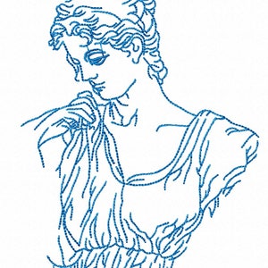 Young Woman Machine Embroidery Design, Ancient Greek Style, This is Not ...