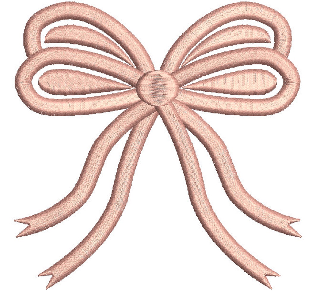 Beautiful Pink Bow Machine Embroidery Design, This is Not a Real ...