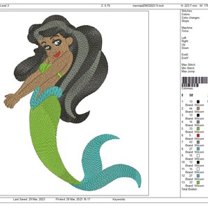 Mermaid Machine Embroidery Design, This is Not a Real Product, These ...