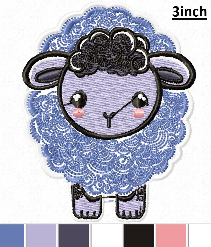 Lamb With Flowers Machine Embroidery Design (digital Files) - Etsy