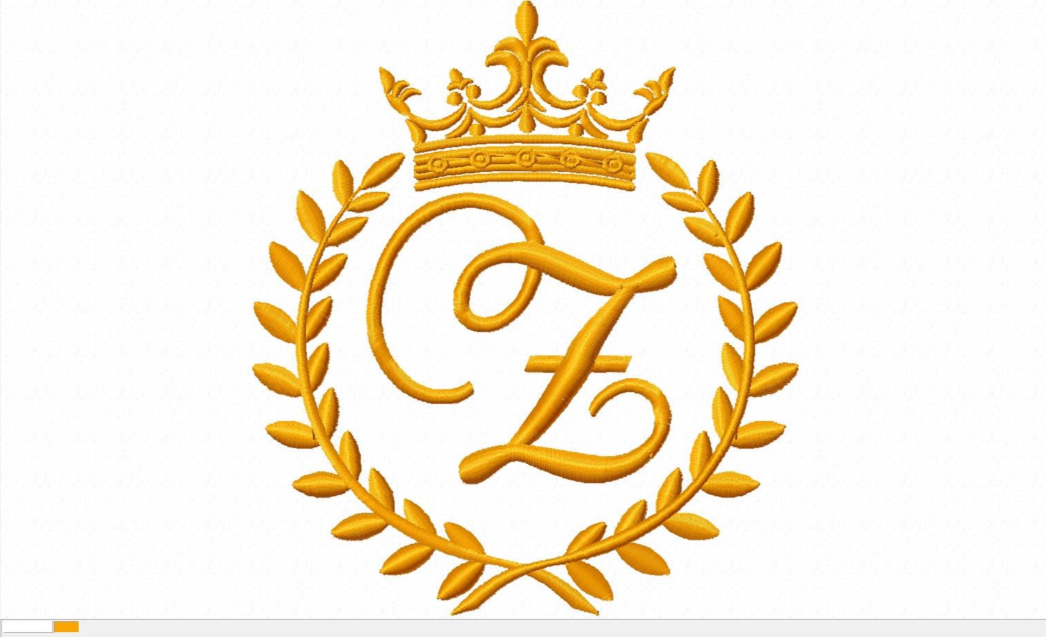 Crown and Laurel Wreath Font, Set of 26 Letters, in 3 Sizes Each ...