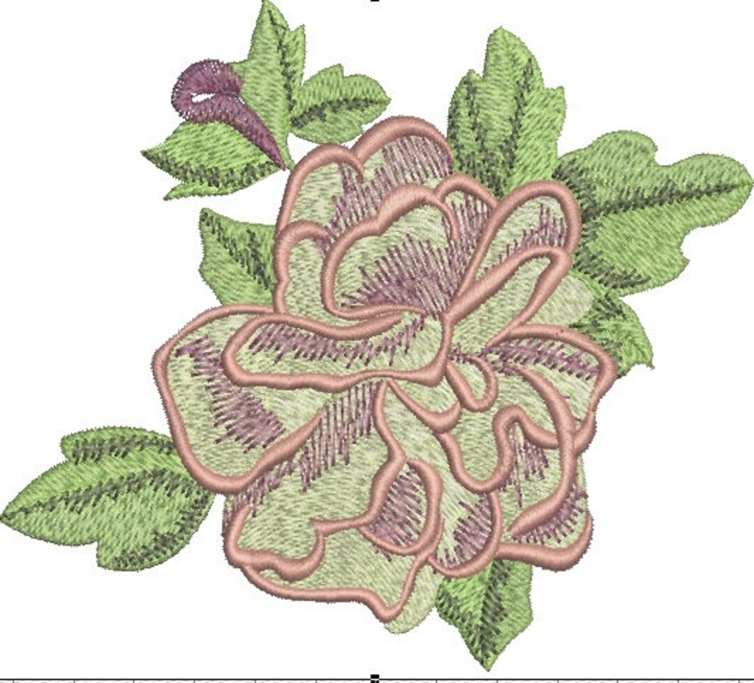 Rose Flower Machine Embroidery Design, This is Not a Real Product ...