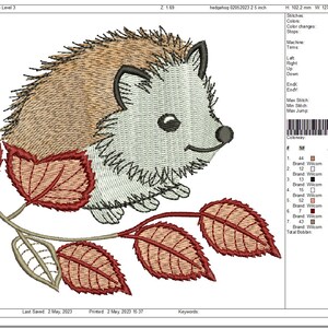 Hedgehog Machine Embroidery Design, This is Not a Real Product, These ...