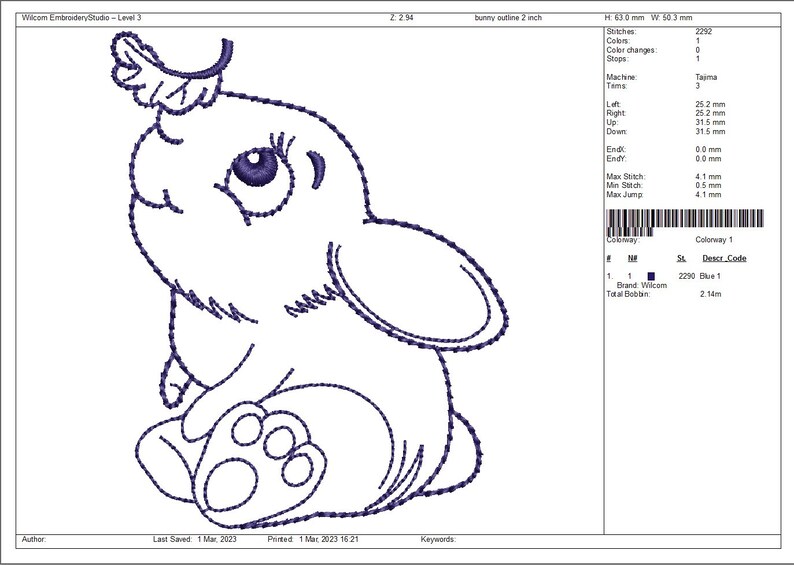 Bunny Outline Machine Embroidery Design This is Not a Real - Etsy