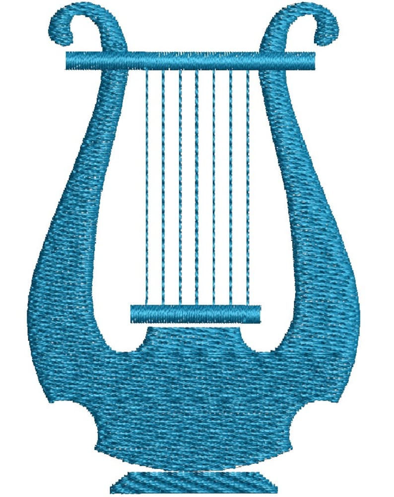 Lyre Embroidery Harp Machine Embroidery Design, This is Not a Real ...