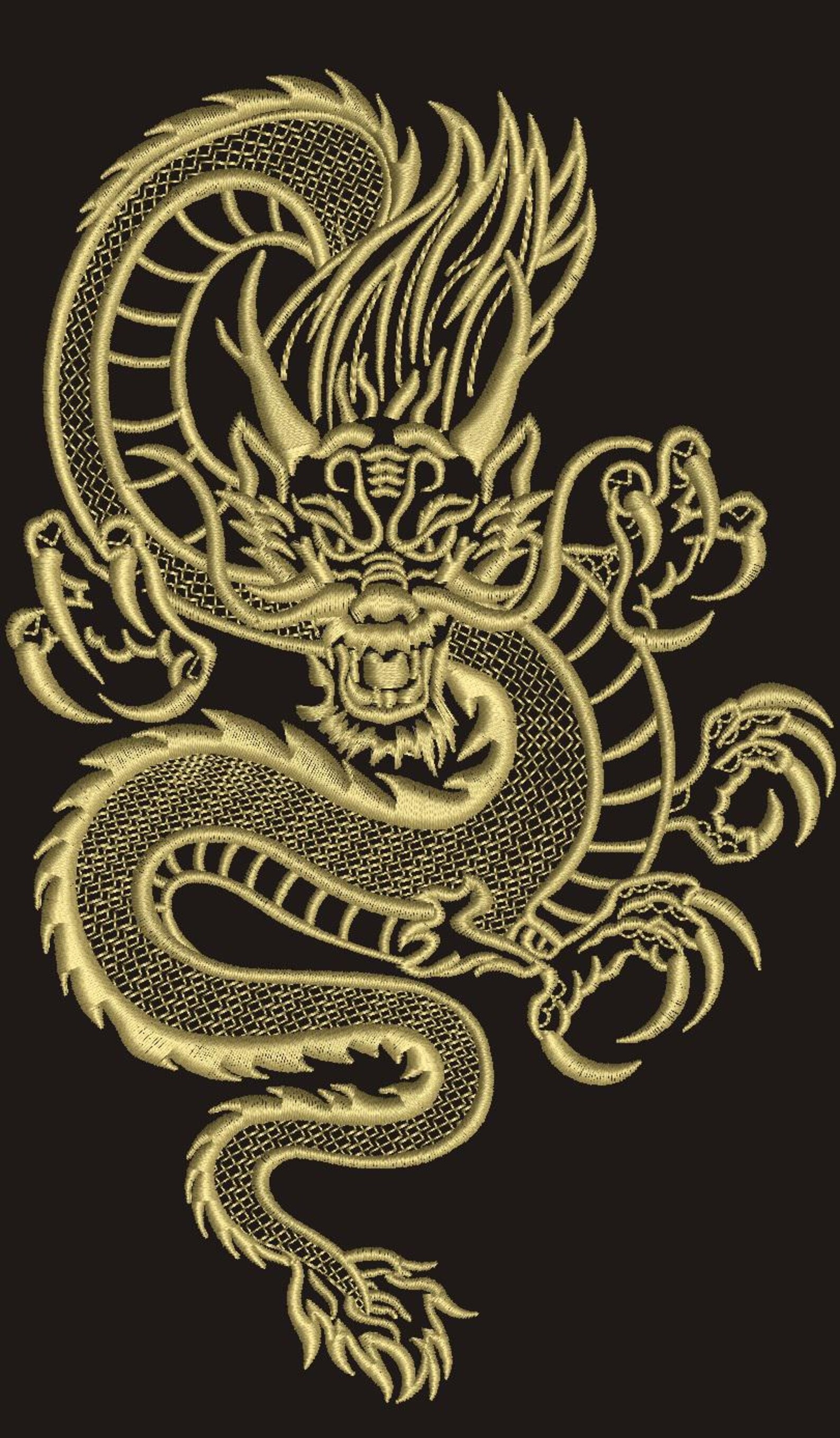 Oriental Dragon Eastern Dragon, Large Sizes Machine Embroidery Design ...