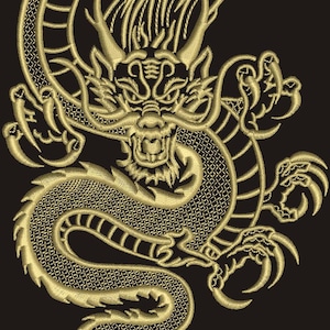 Oriental Dragon Eastern Dragon, Large Sizes Machine Embroidery Design ...