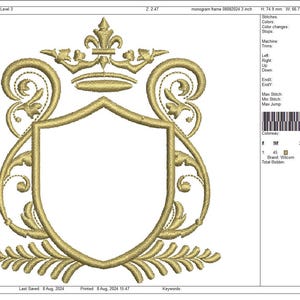 Monogram Frame Machine Embroidery Design, This is Not a Real Product ...