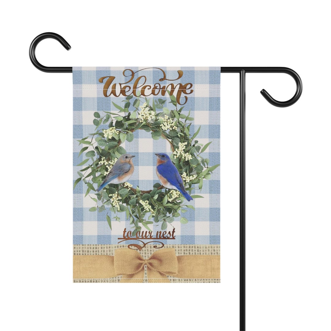 Welcome to Our Nest - Bluebirds Garden Banner Flag - Etsy