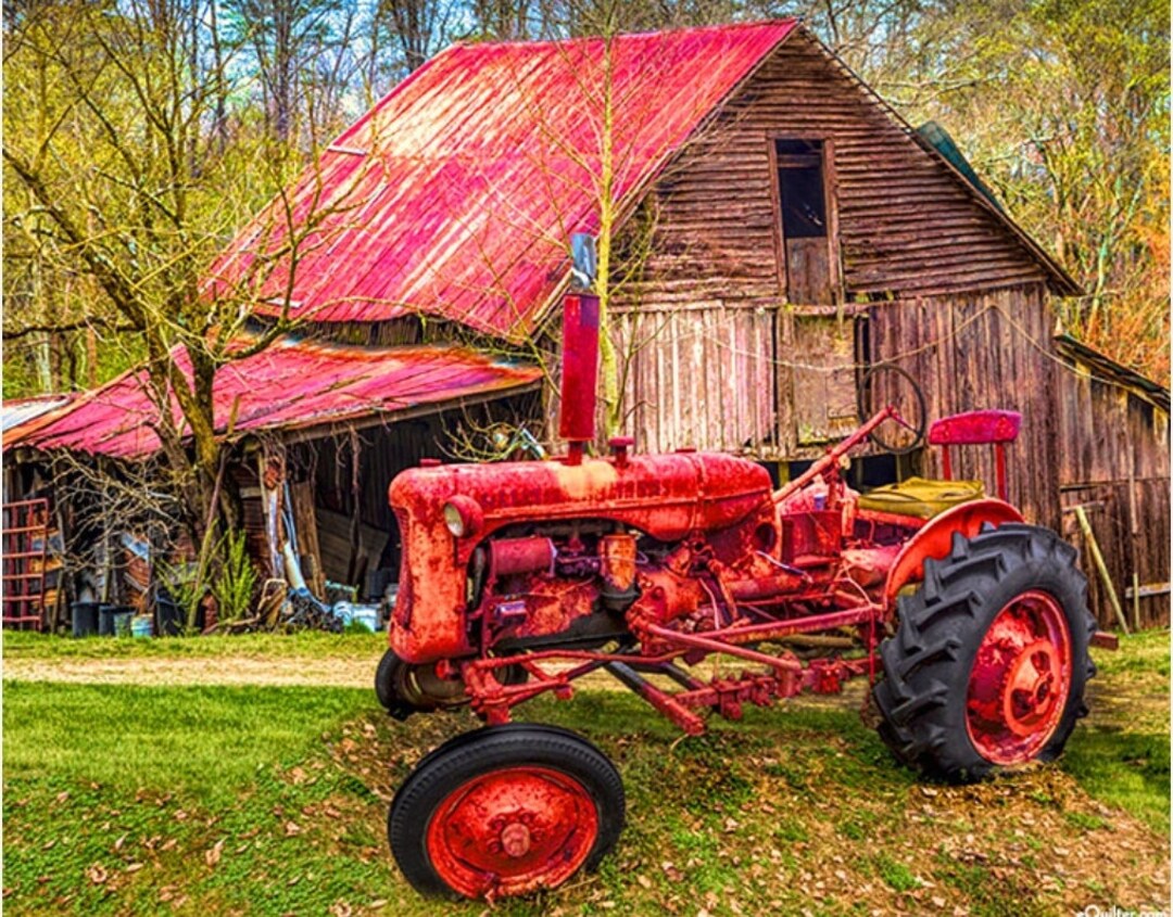 FABRIC- David Textiles Panel. Homestead Americana- Vintage at the Farm ...