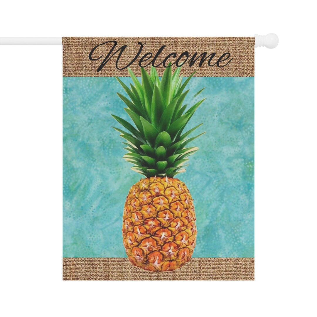 Pineapple Welcome Garden & House Banner Flag - Etsy