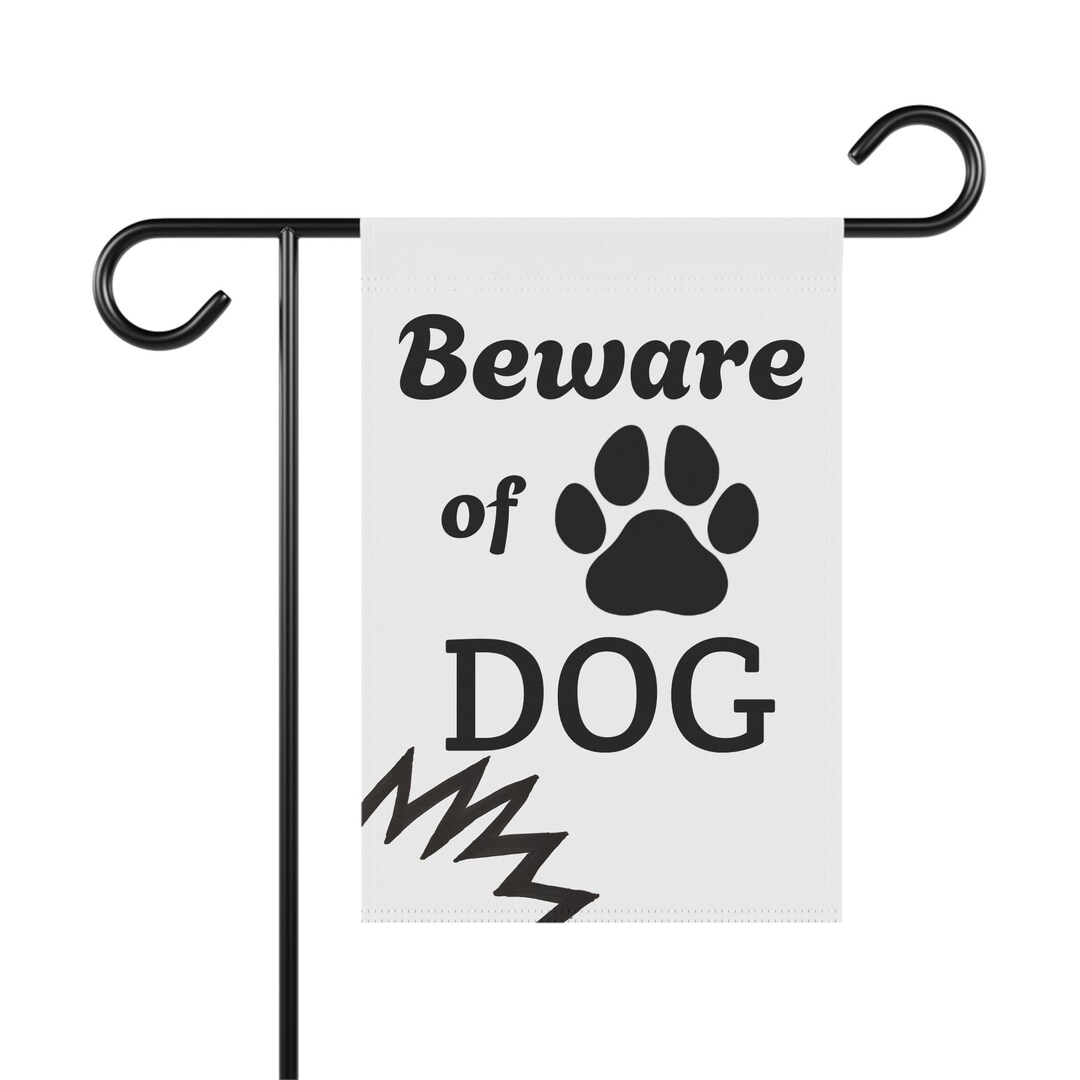 Beware of Dog Garden Banner, Stylish Home Decor, Outdoor Flag, Pet ...