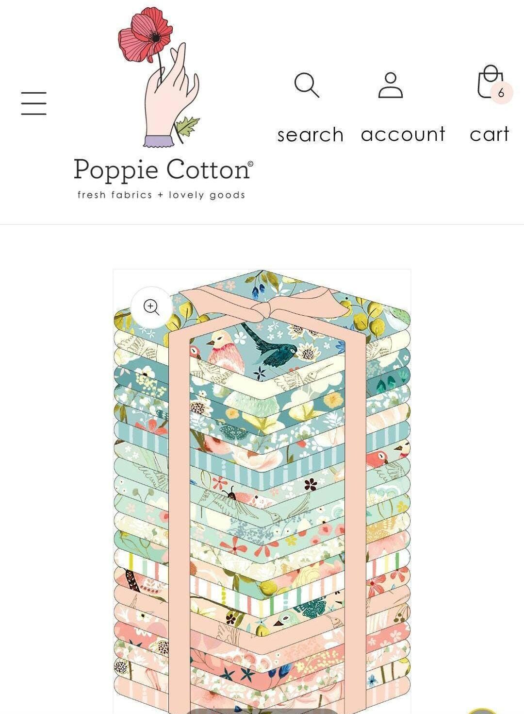 FABRIC -poppie Cotton "serenity Blooms" Fat Qtrs. 21 Pcs/pk. 100% Cotton. 18"x22"wide.*price= 59 ...