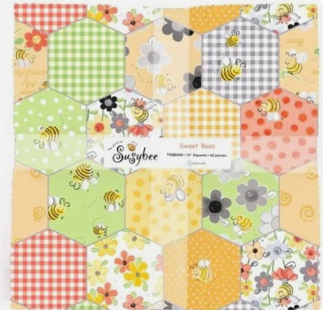 FABRIC -WORLD of SUSYBEE. "sweet Bees". (clothworks). 10" Squares (layer Cakes). **price 36.50 ...
