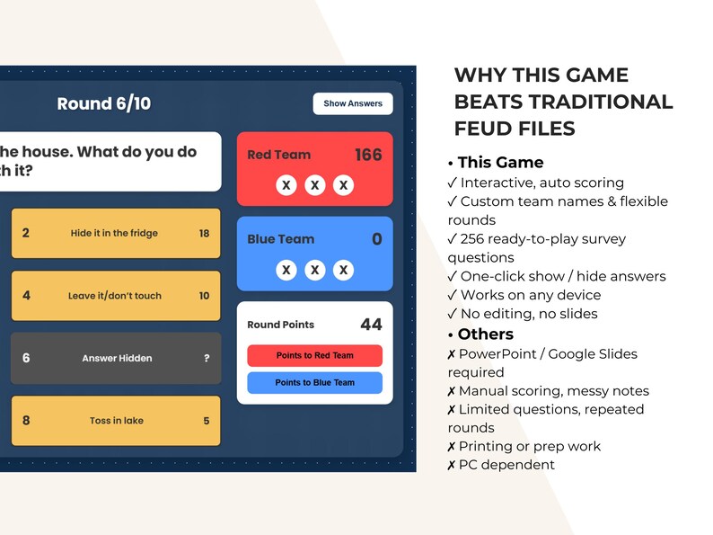 Friendly Feud Game Digital Survey Party Game Family Quiz - Etsy