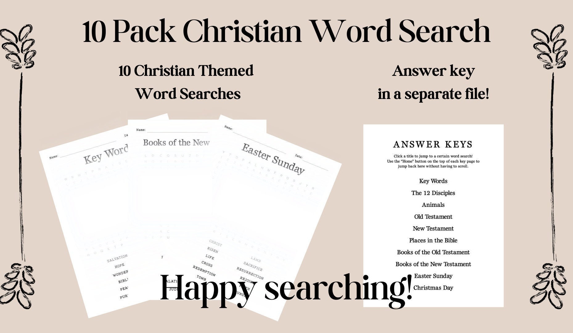 10 Pack Christian Word Search - Etsy