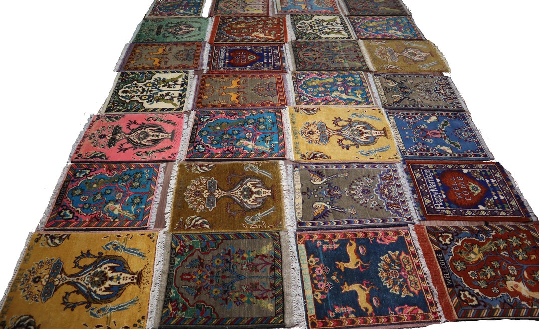 Small Pictorial Rugs- Afghan Handmade Wool Area Rug- Welcome Rugs ...
