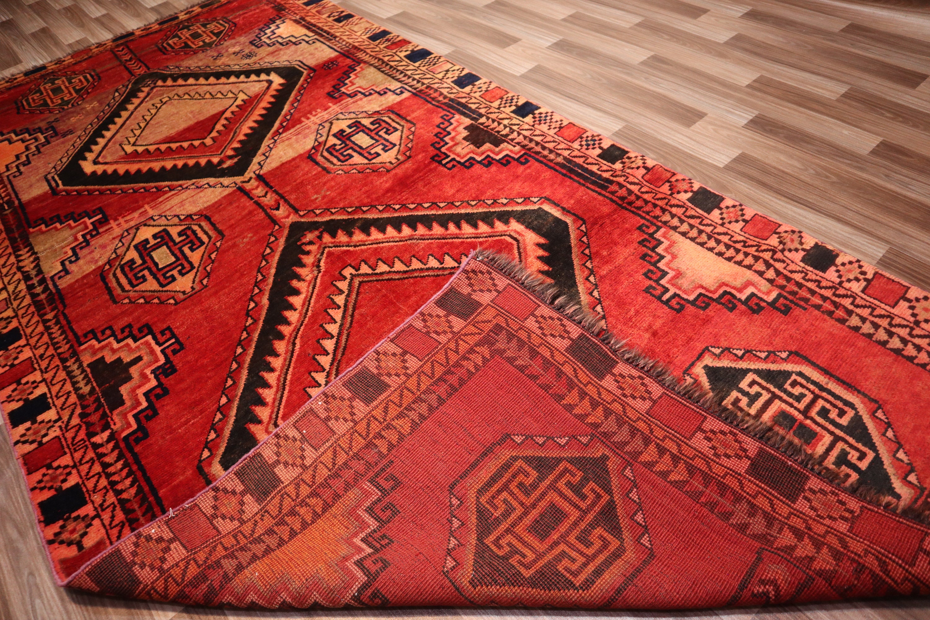1920s Antique Caucasian Rug- Afghan Handmade Soft Pile Faded Vintage ...