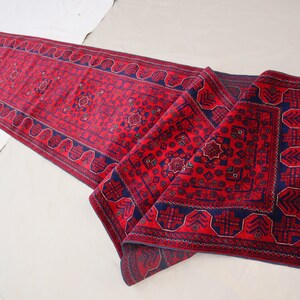 23 Ft Extra Long Runner Rug- Afghan Bukhara Design Fine Quality Hand ...