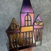 Spooky Haunted House Stained Glass Tea Light Candle Holder Iridsecent ...