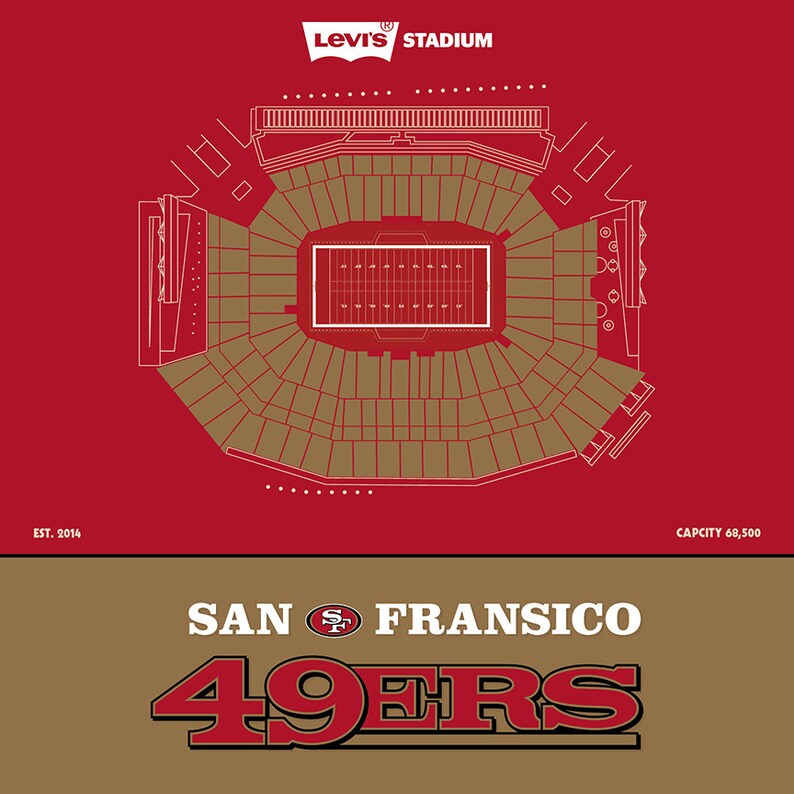 Levi's Stadium, San Francisco 49ers Poster, Modern Football Poster. - Etsy