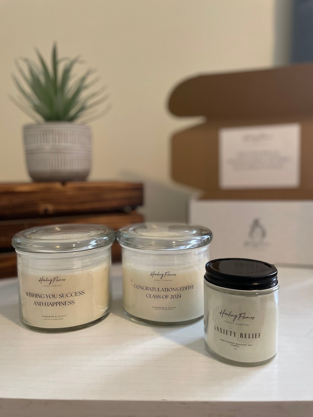 Personalized Candle Gift Set, Gift Box With Candles, Handcrafted Candle ...