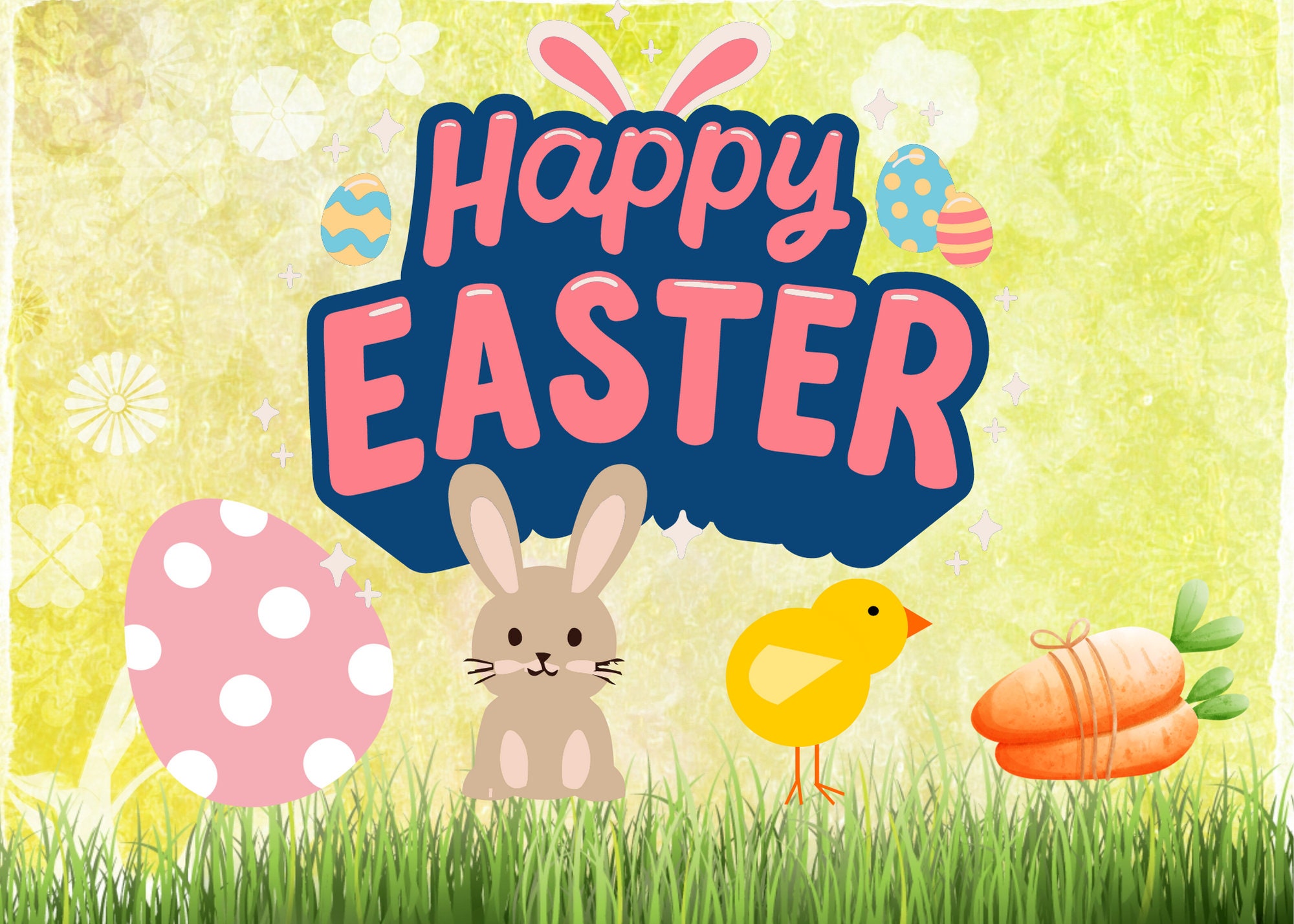 Happy Easter Cards Printable - Etsy