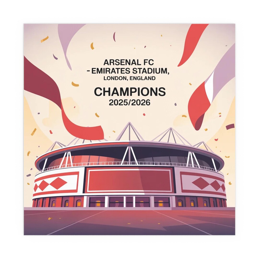Emirates Stadium London Champions Poster. | Silk Print Wall Art - Etsy
