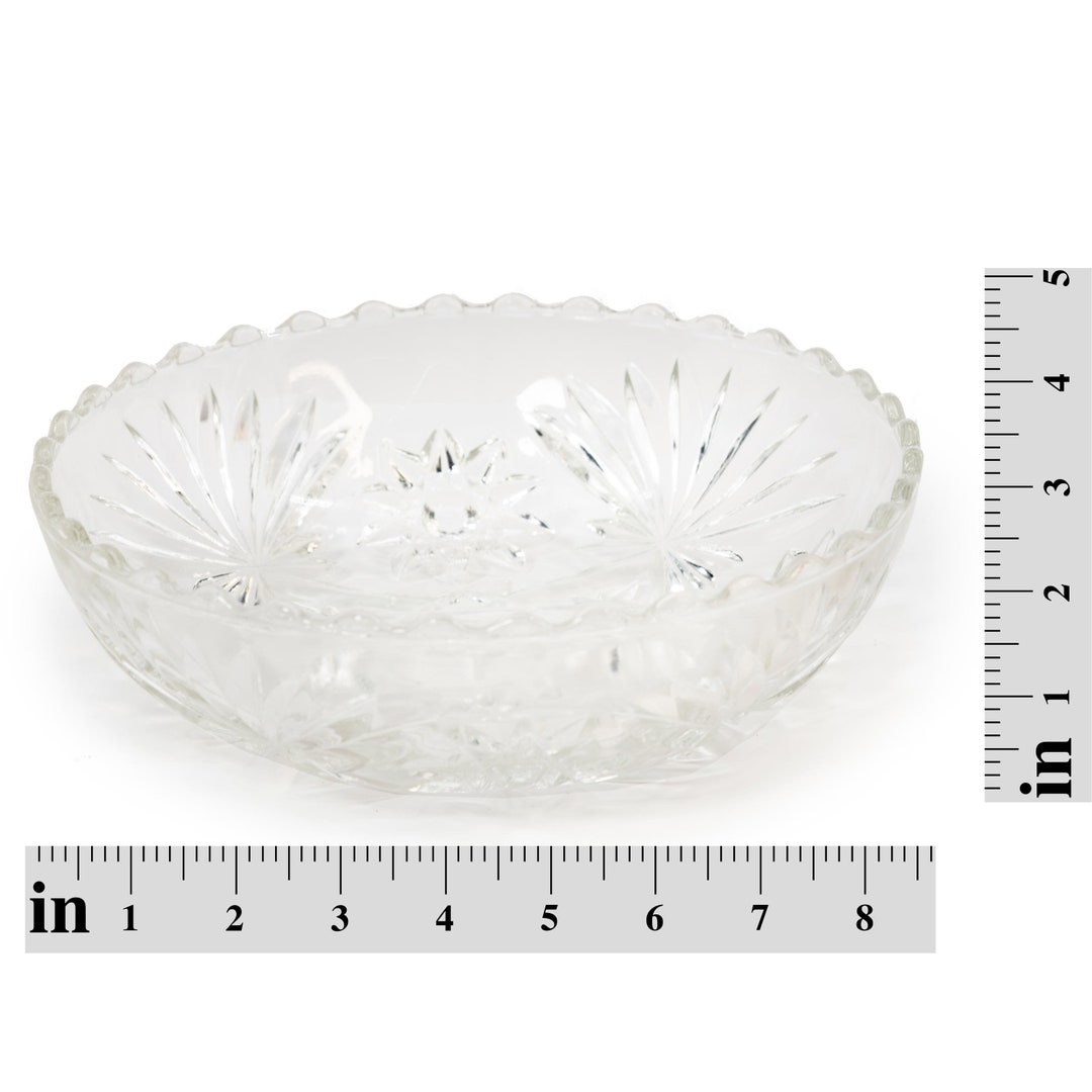 Vintage Cut Glass Pattern Glass Bowl - Etsy